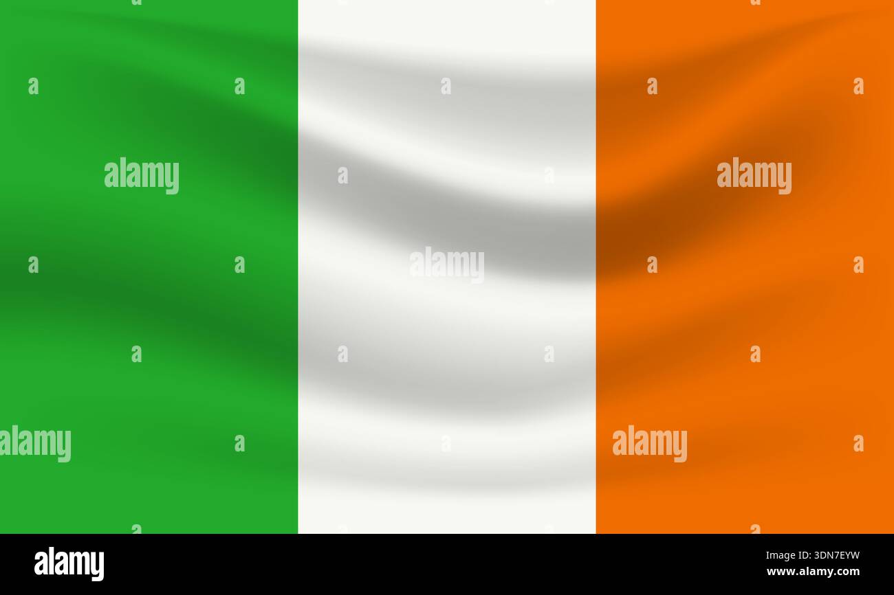 Waving irish flag, st patricks day Stock Vector Images - Alamy