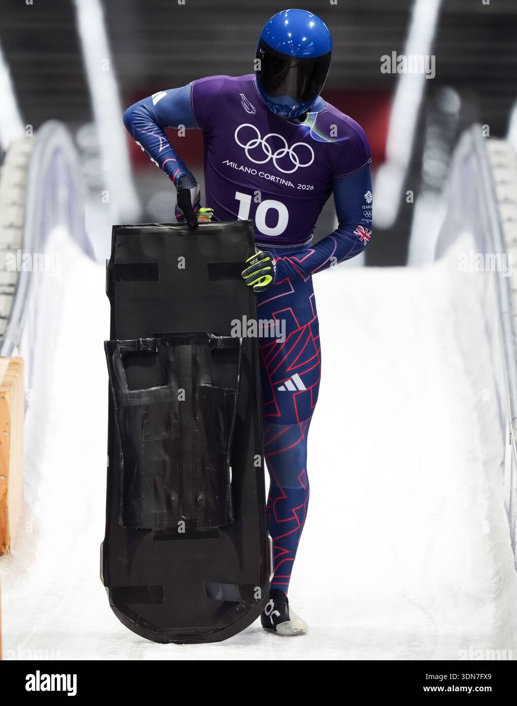 Great Britain's Marcus Wyatt during the Men's Skeleton Training at the ...