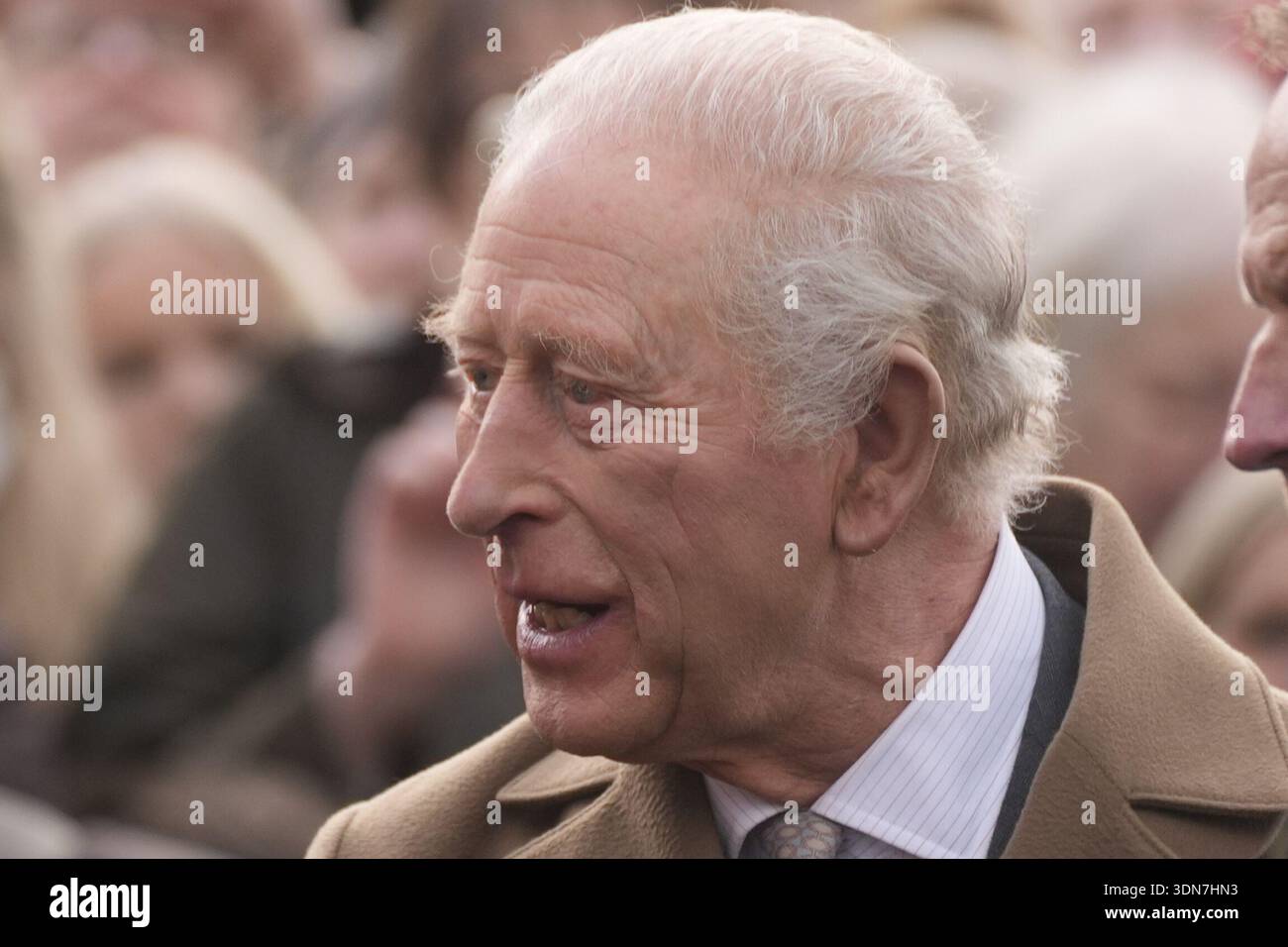 King Charles III arrives at Clitheroe Station in Lancashire. Picture ...