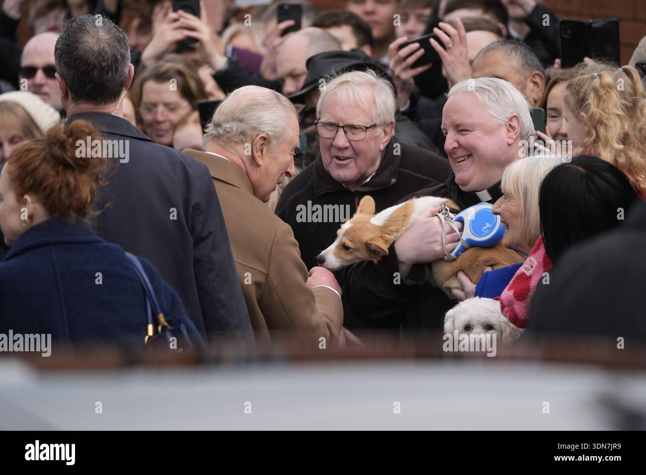 King Charles III arrives at Clitheroe Station in Lancashire. Picture ...