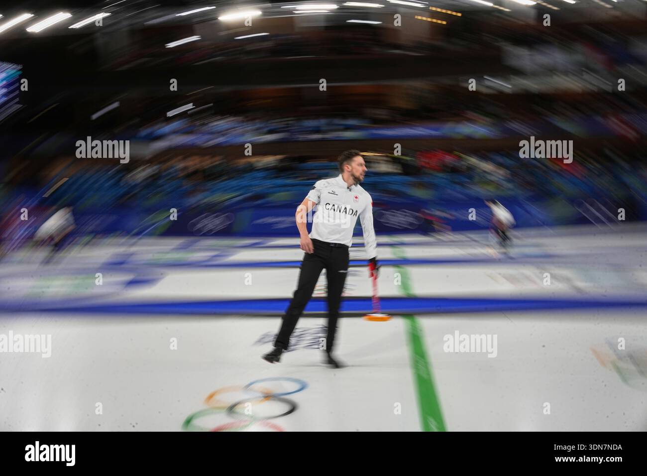 Canada's Brett Gallant in action during the mixed doubles round robin ...