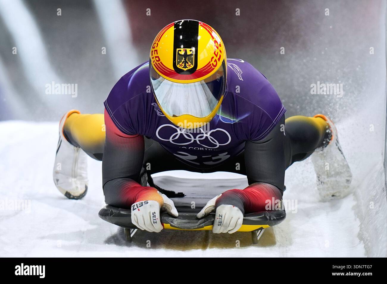 Germany's Christopher Grotheer arrives at the finish during a men's ...
