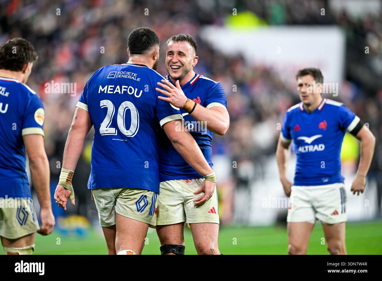 Anthony Jelonch and Emmanuel Meafou during the Six Nations Championship ...