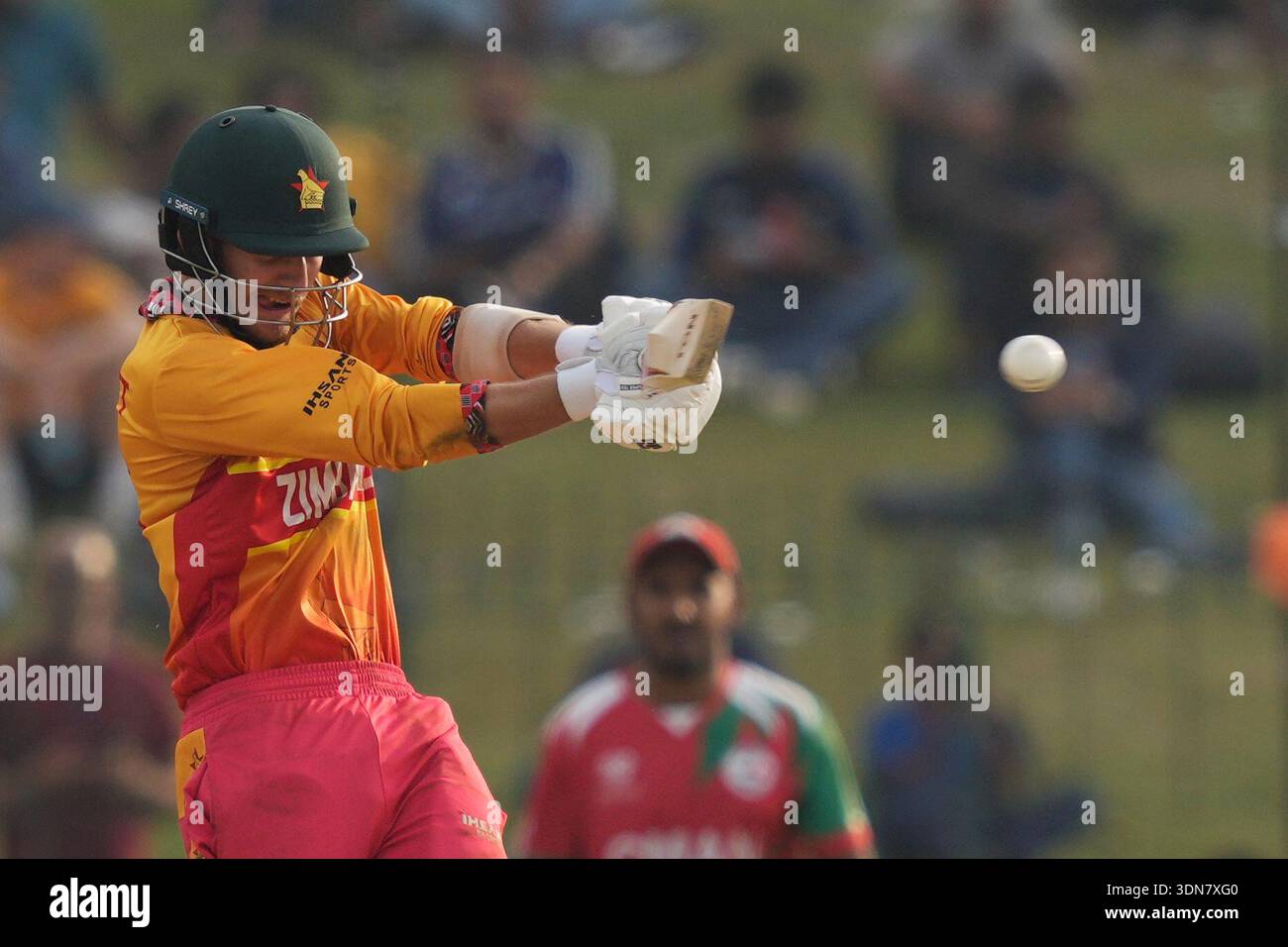Zimbabwe's Brian Bennett hits a boundary during the T20 World Cup ...