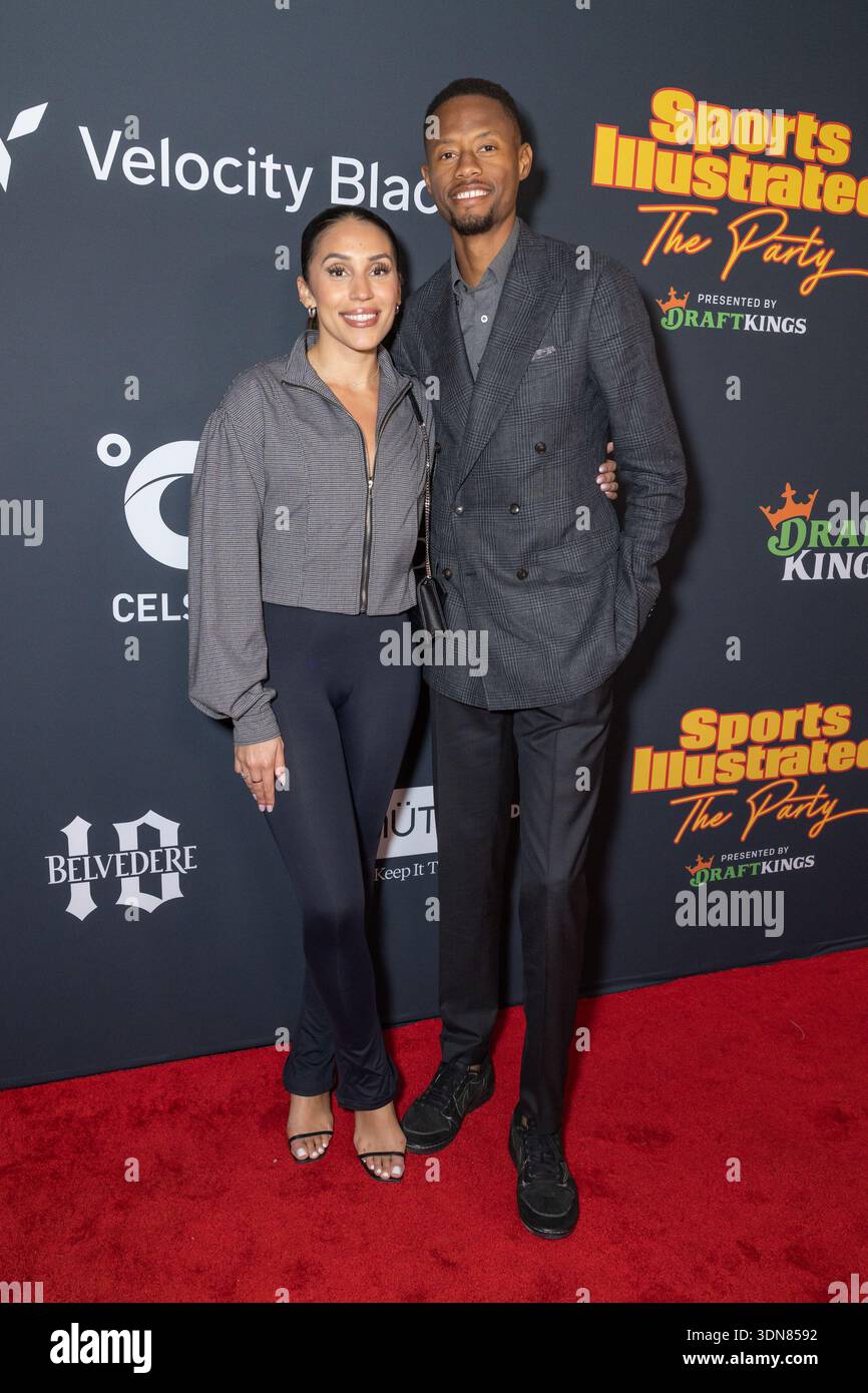 Anna Mitchell and Chris Eubanks attend the Super Bowl LX Sports ...