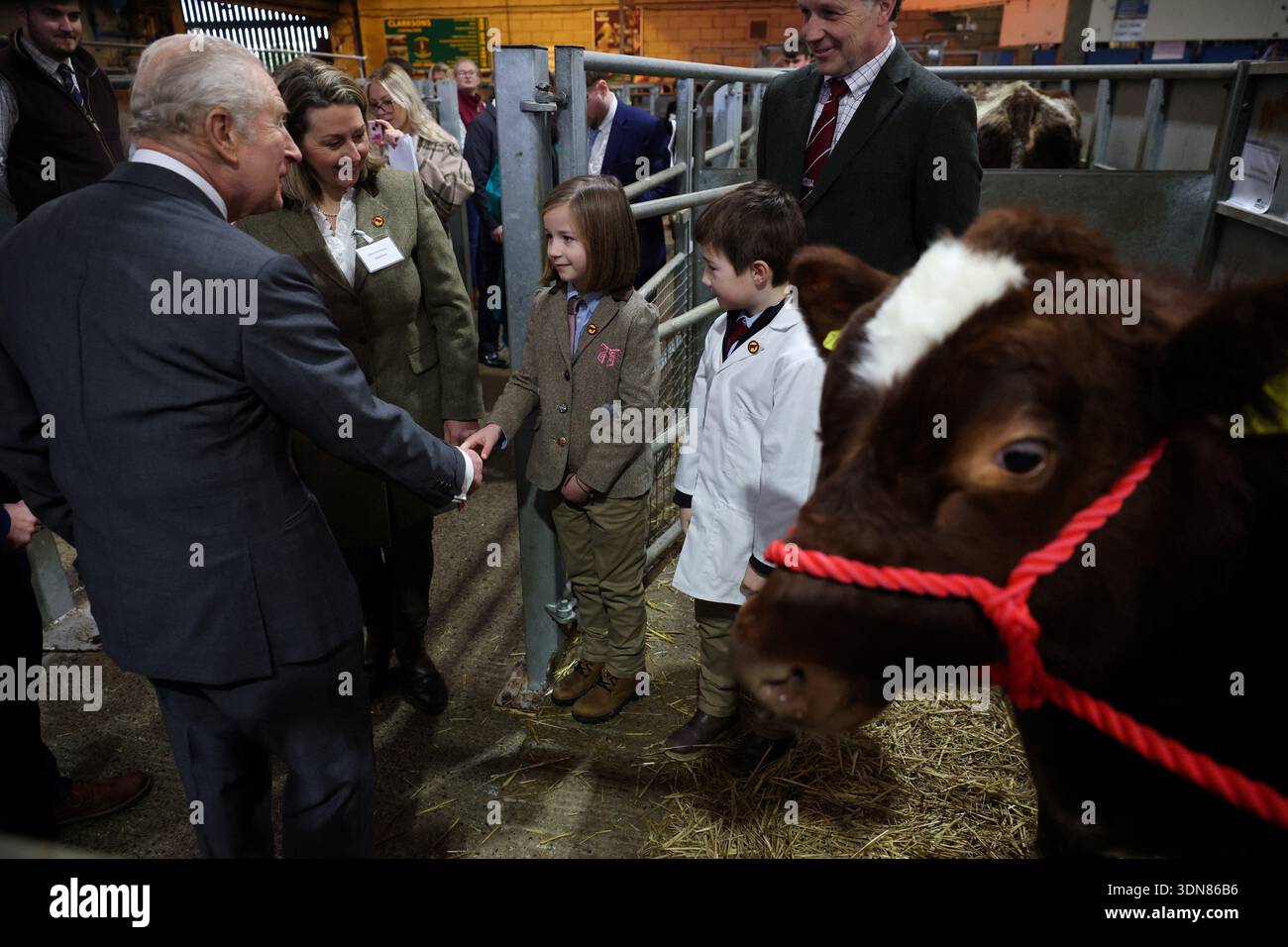 Britain's King Charles III visits Clitheroe Auction Mart, in Clitheroe ...