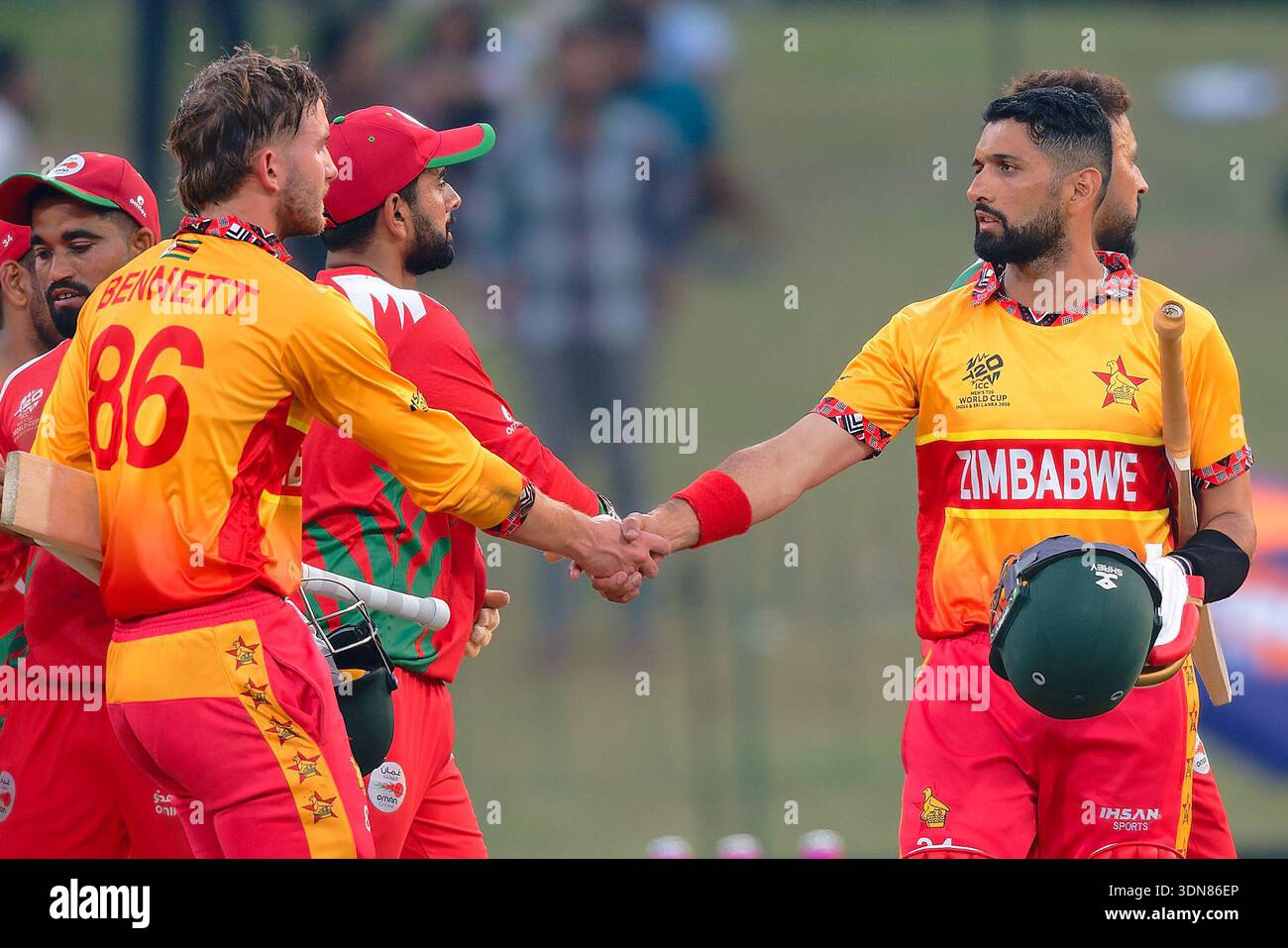 Colombo, Sri Lanka. 09th February 2026. Brian Bennett (L) and Sikandar ...