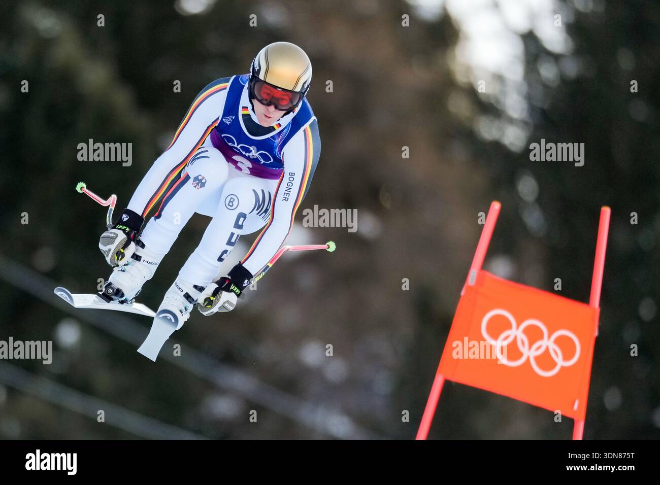 Germany's Simon Jocher speeds down the course during the downhill ...