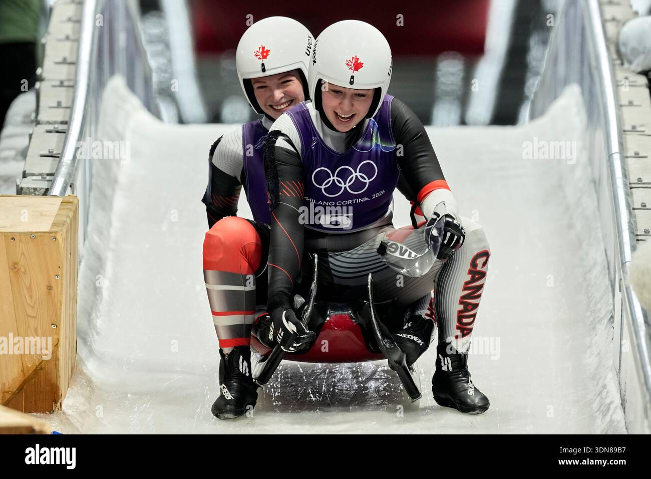Canada's Beattie Podulsky, right, and Kailey Allan, left, arrive at the ...