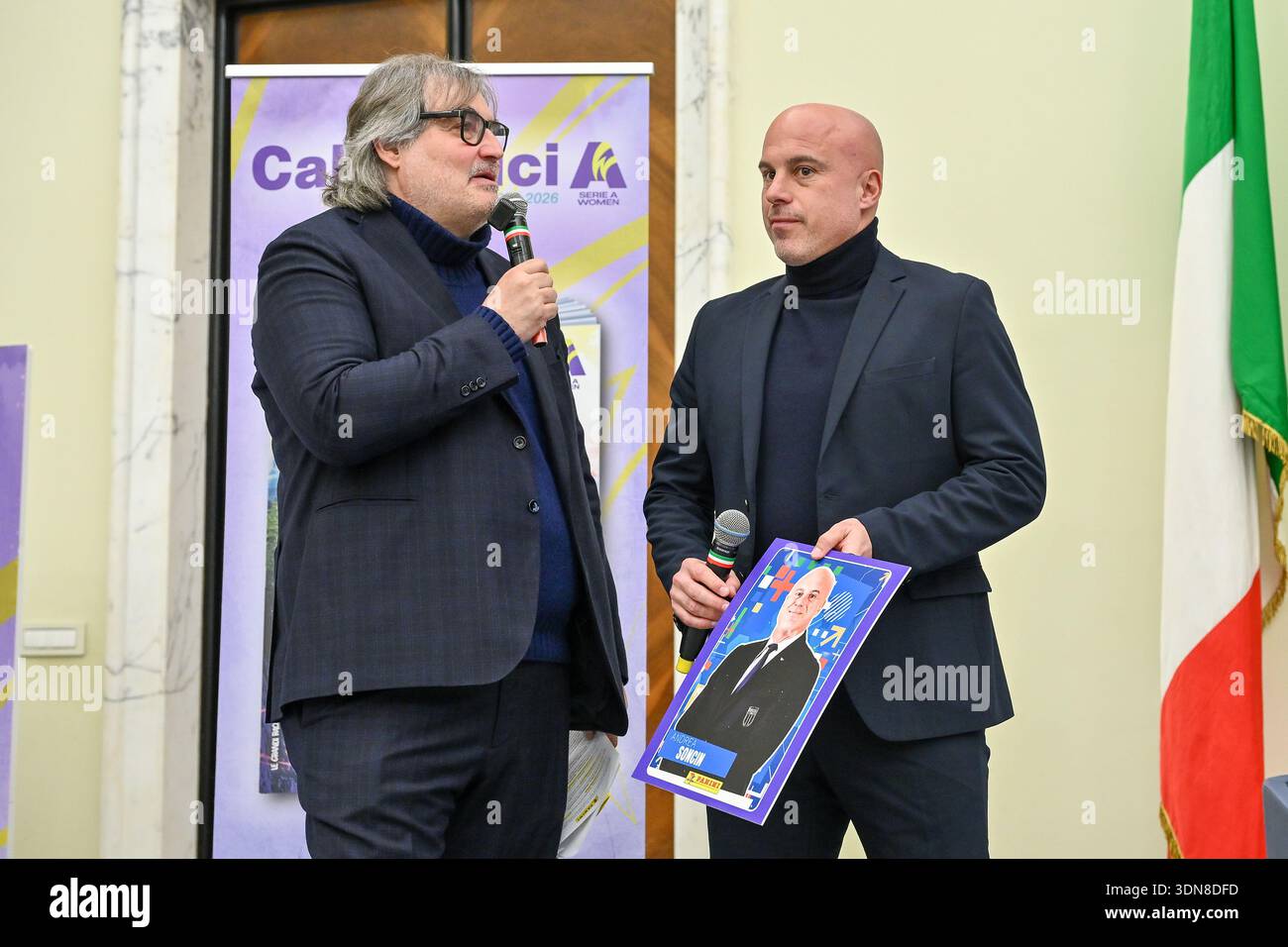 Pierluigi Pardo and Andrea Soncin during the presentation of ...