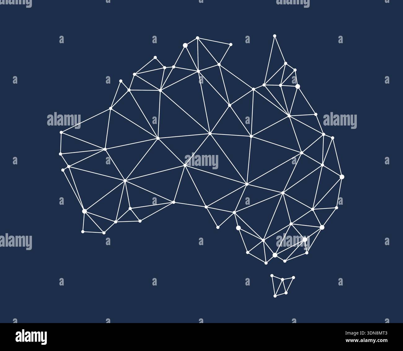 Australia map. Abstract geometric map - connection grid lines Stock ...