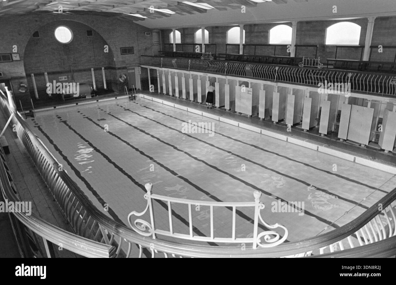 Interior of Selly Oak swimming baths, Birmingham, circa 1983, 1980s ...