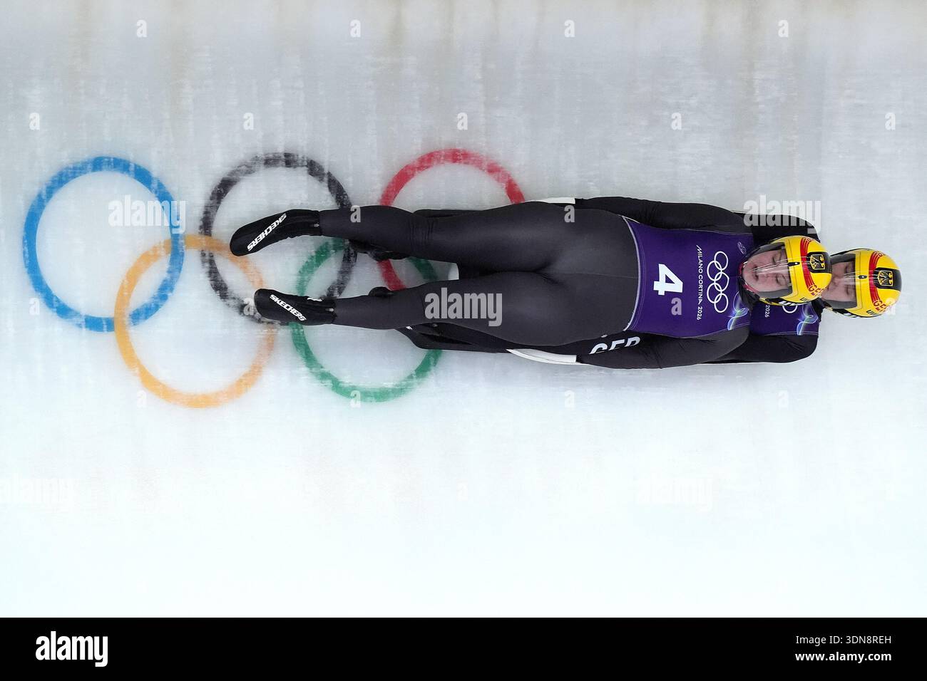 Germany’s Morgane Chevonne , Kirby Sophia during Luge Women’s doubles ...
