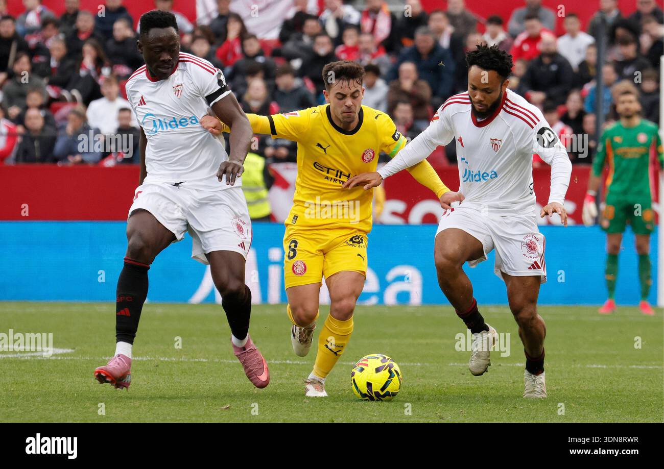 Spanish La Liga EA Sports soccer match Sevilla vs Girona at Ramon ...