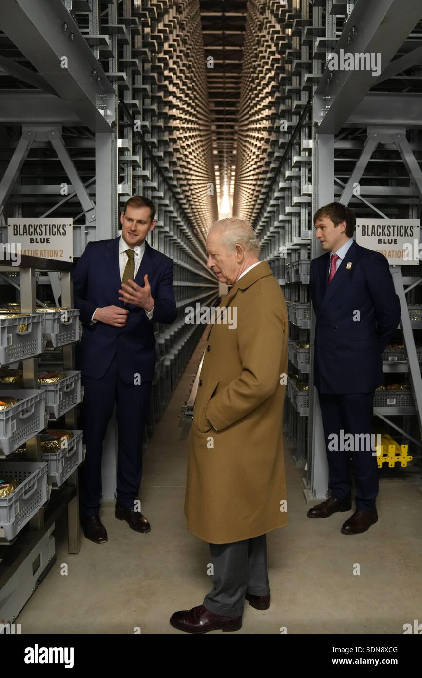 King Charles III during his visit to the newly opened Butlers' cheese ...