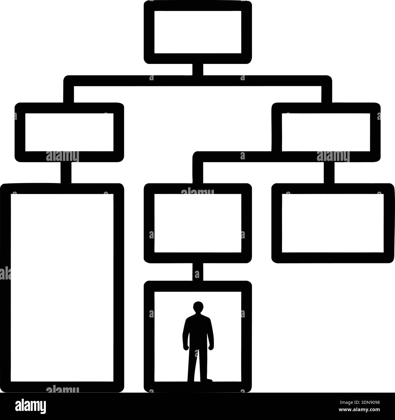 Position organization chart structure Black and White Stock Photos ...