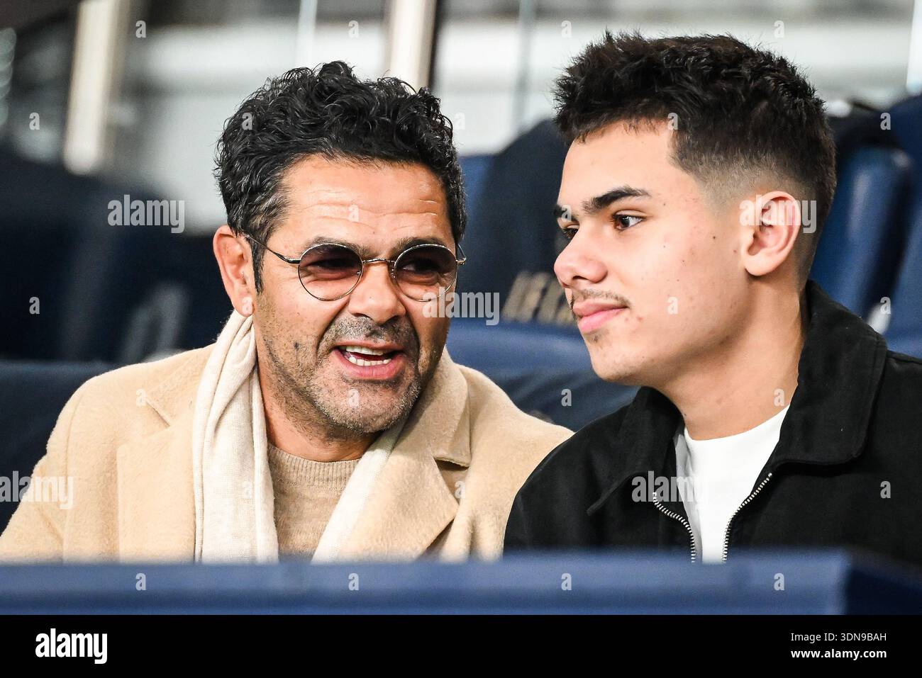 Jamel DEBBOUZE with his son Leon during the French championship Ligue 1 ...
