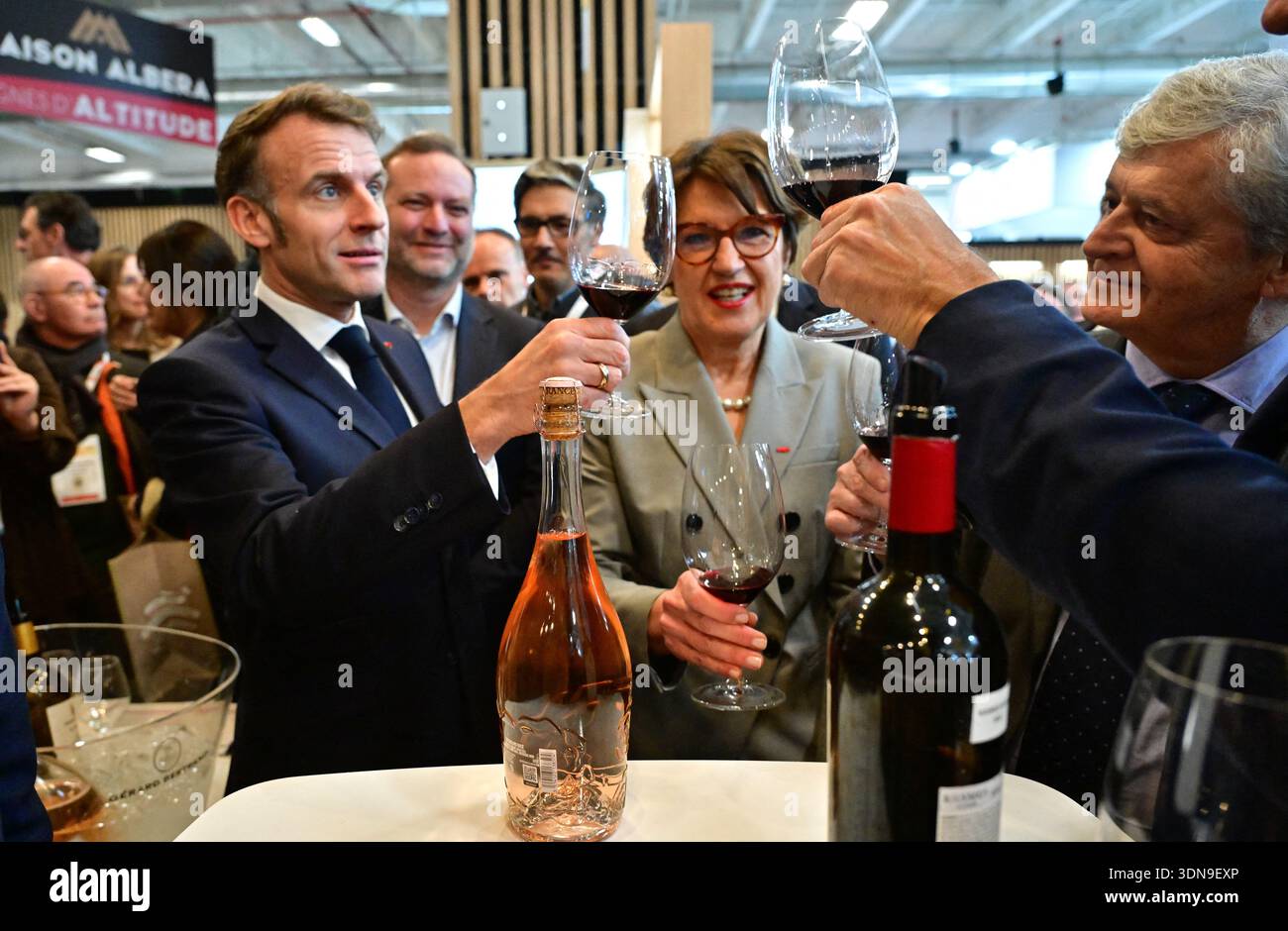 French President Emmanuel Macron and Annie Genevard, Minister of ...