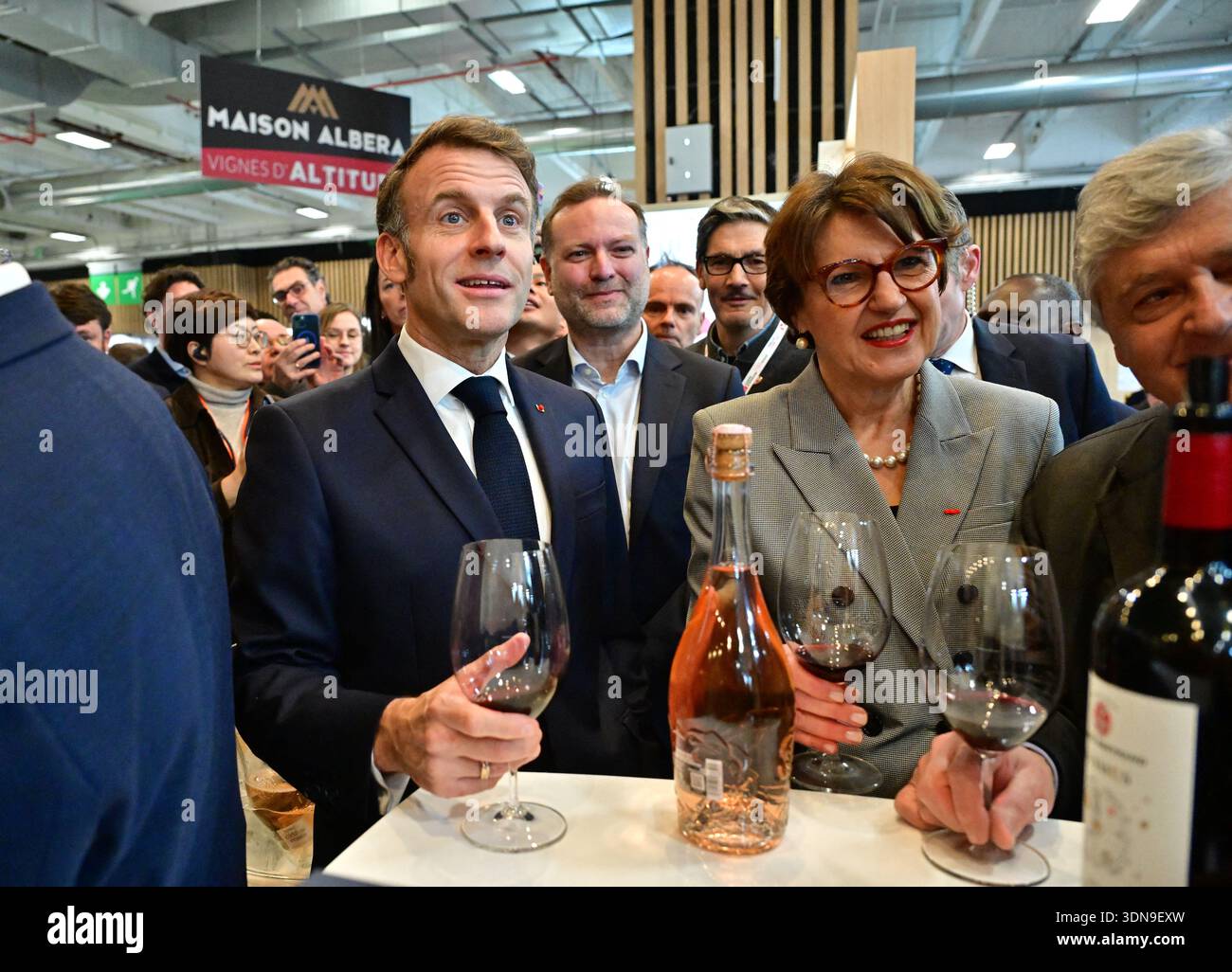 French President Emmanuel Macron and Annie Genevard, Minister of ...