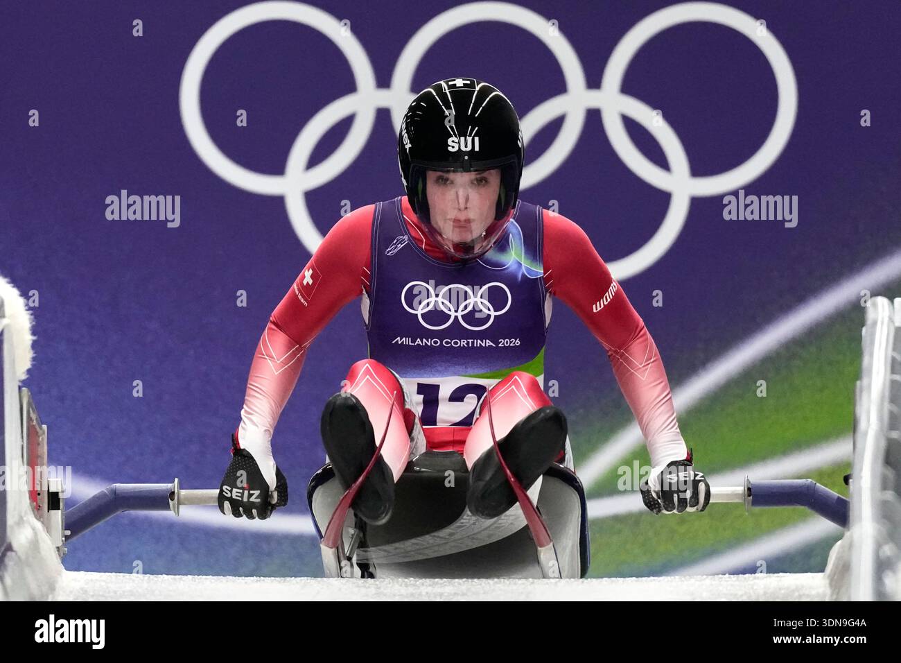 Switzerland's Natalie Maag starts for a women's single luge run at the ...