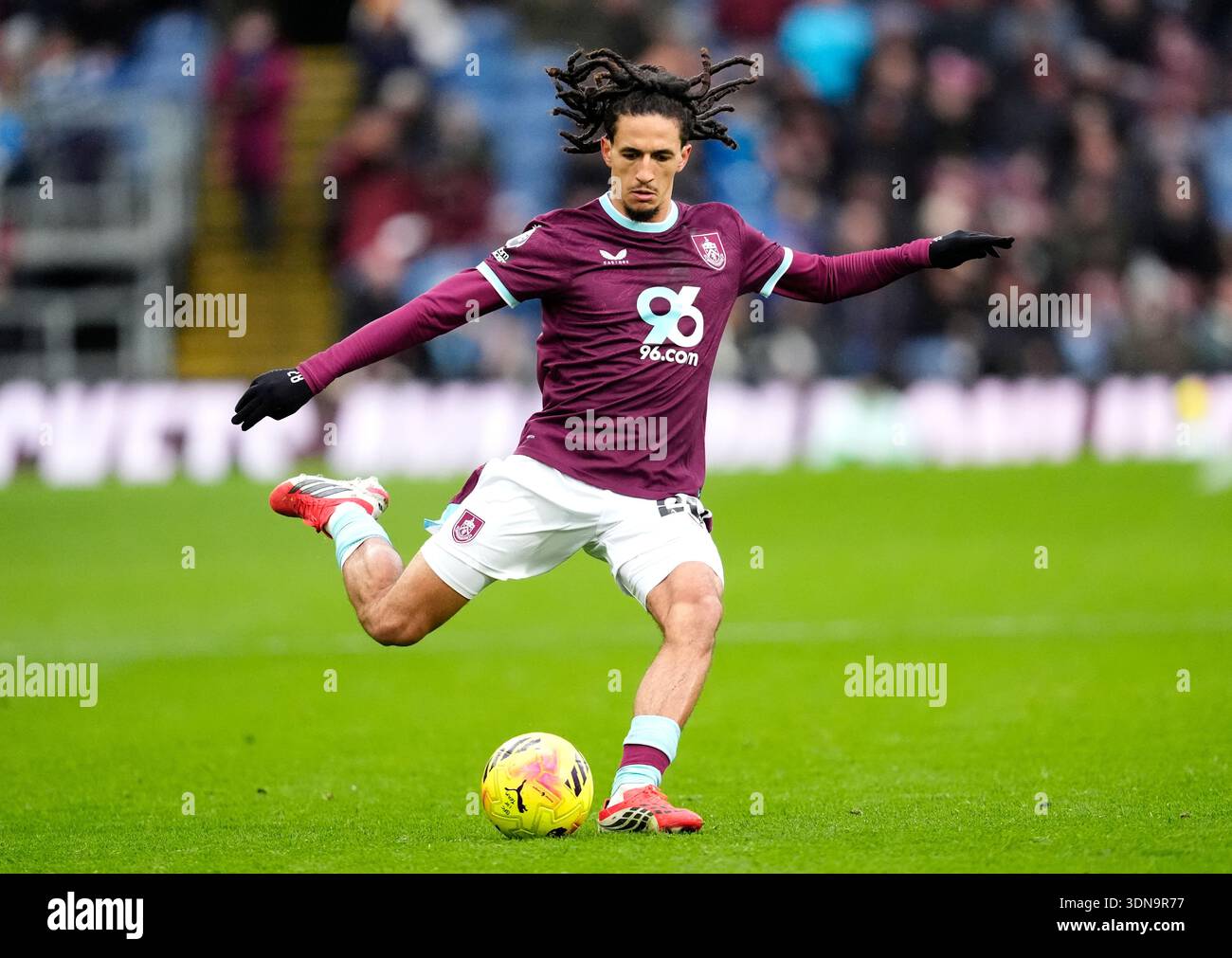 Burnley's Hannibal Mejbri during the Premier League match at Turf Moor ...