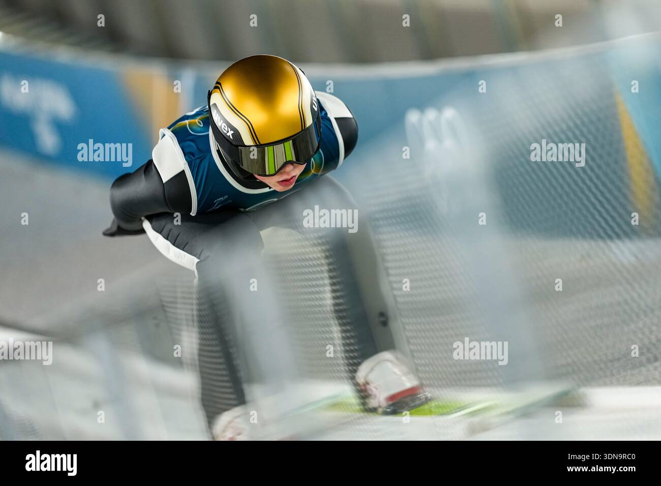 Jason Colby, of the United States, goes down the ramp during his trial ...
