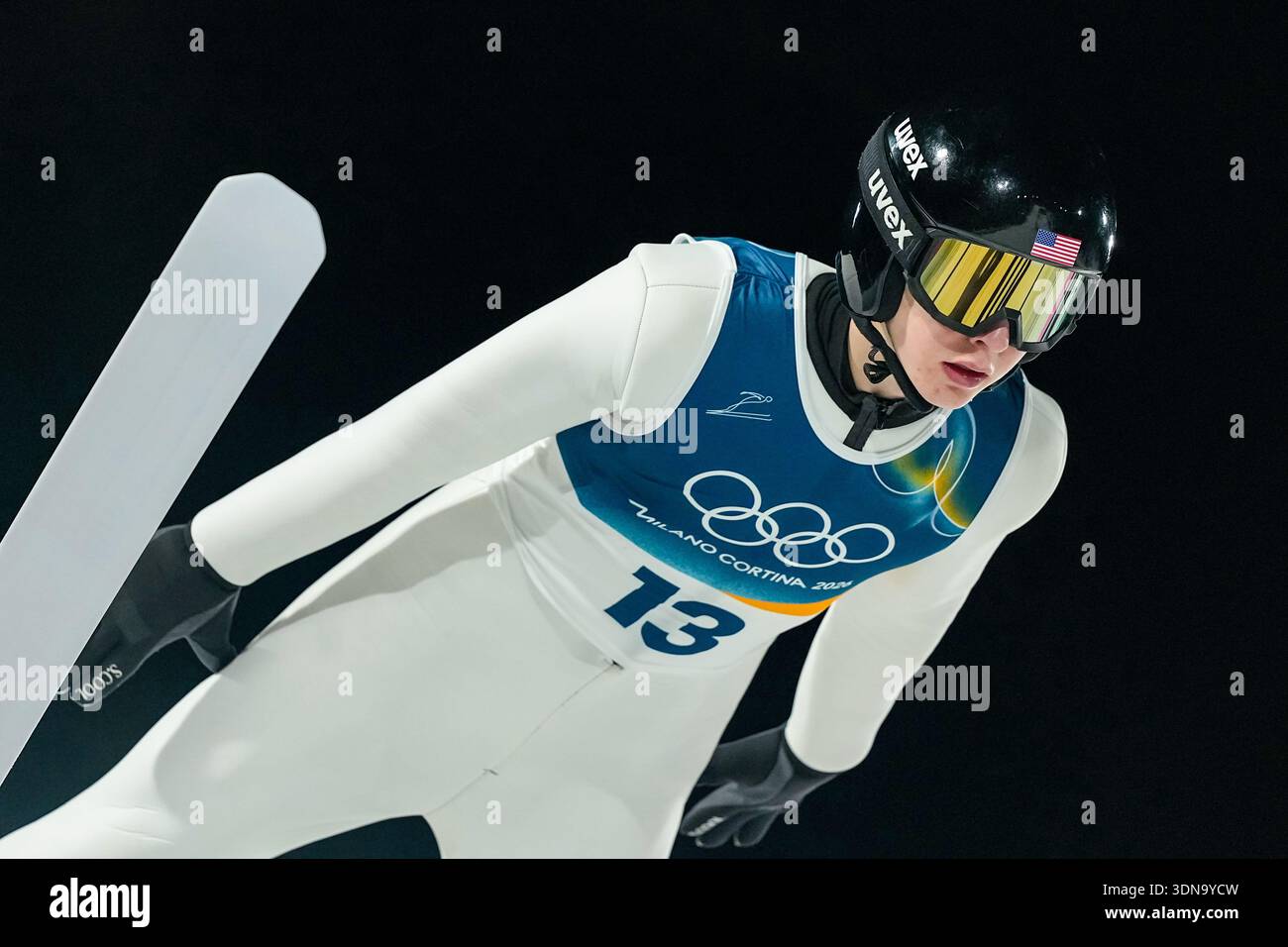 Tate Frantz, of the United States, soars through the air during his ...