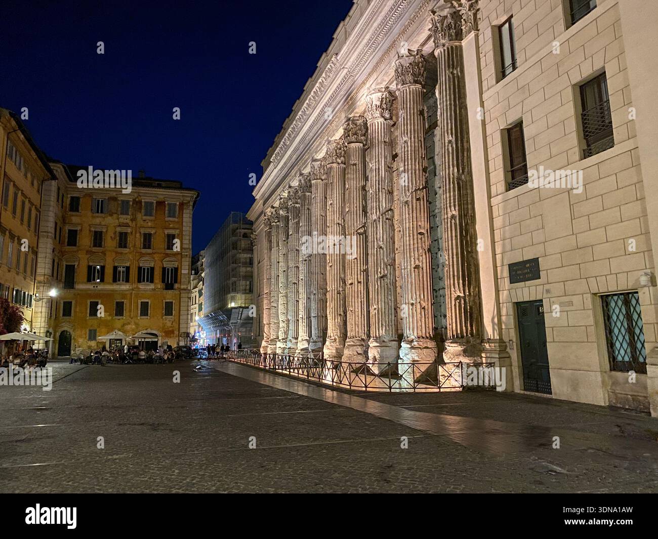 The ancient Roman structure of Hadrian's Temple in Piazza di Pietra in ...
