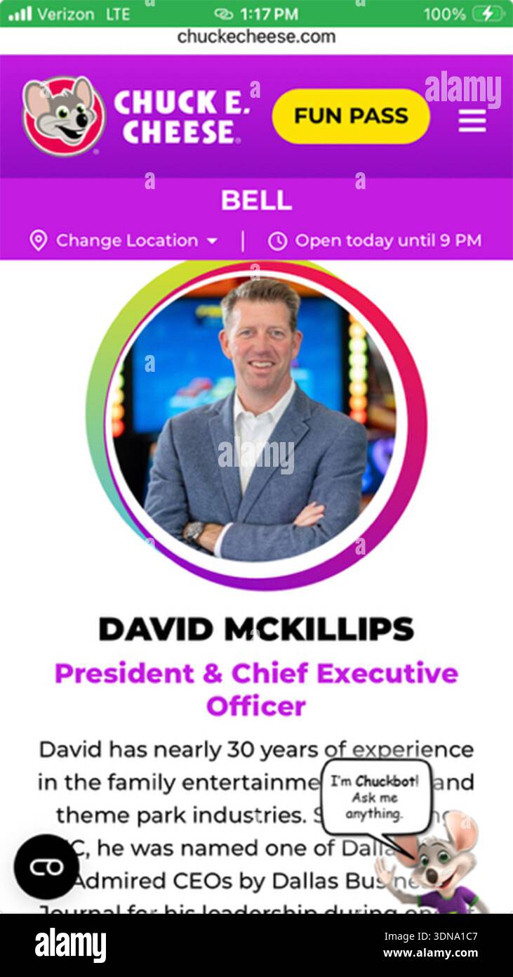 February 9, 2026, New York City, New York, USA: Chuck E. Cheese CEO ...
