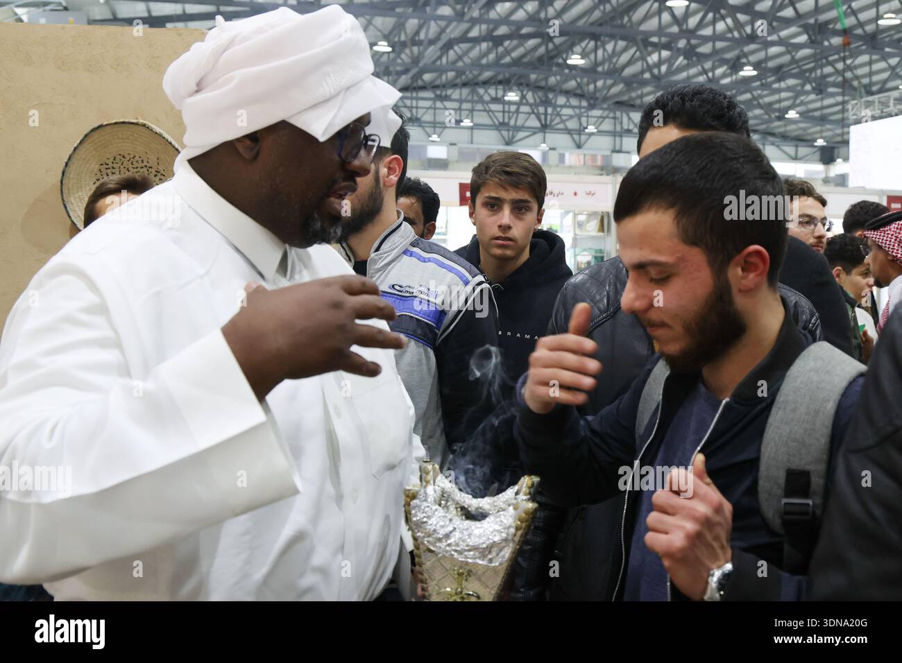 In Damascus, Syria on February 9, 2026, a Saudi folklore troupe ...