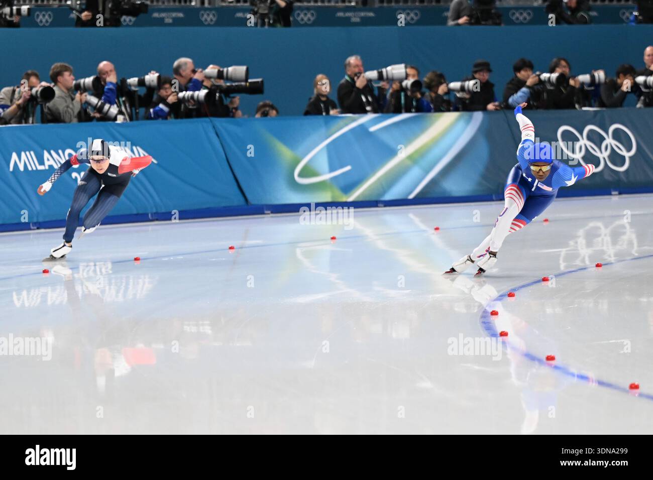 JACKSON Erin (USA) and KIM Min-Sun (KOR) during Speed Skating, Olympic ...