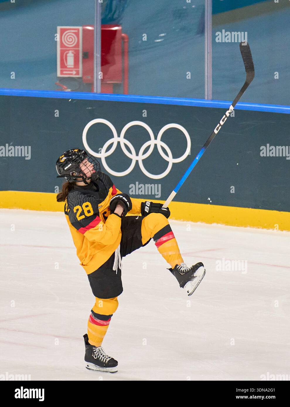 Katarina Jobst-Smith of Germany celebrates her 2-1 sudden death goal ...