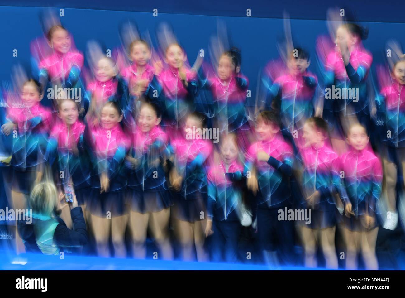 The flower kids enjoy the music during a break in the rhythm dance ...