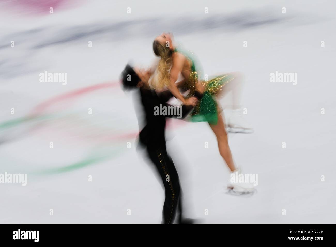 Holly Harris and Jason Chan of Australia compete during the rhythm ...