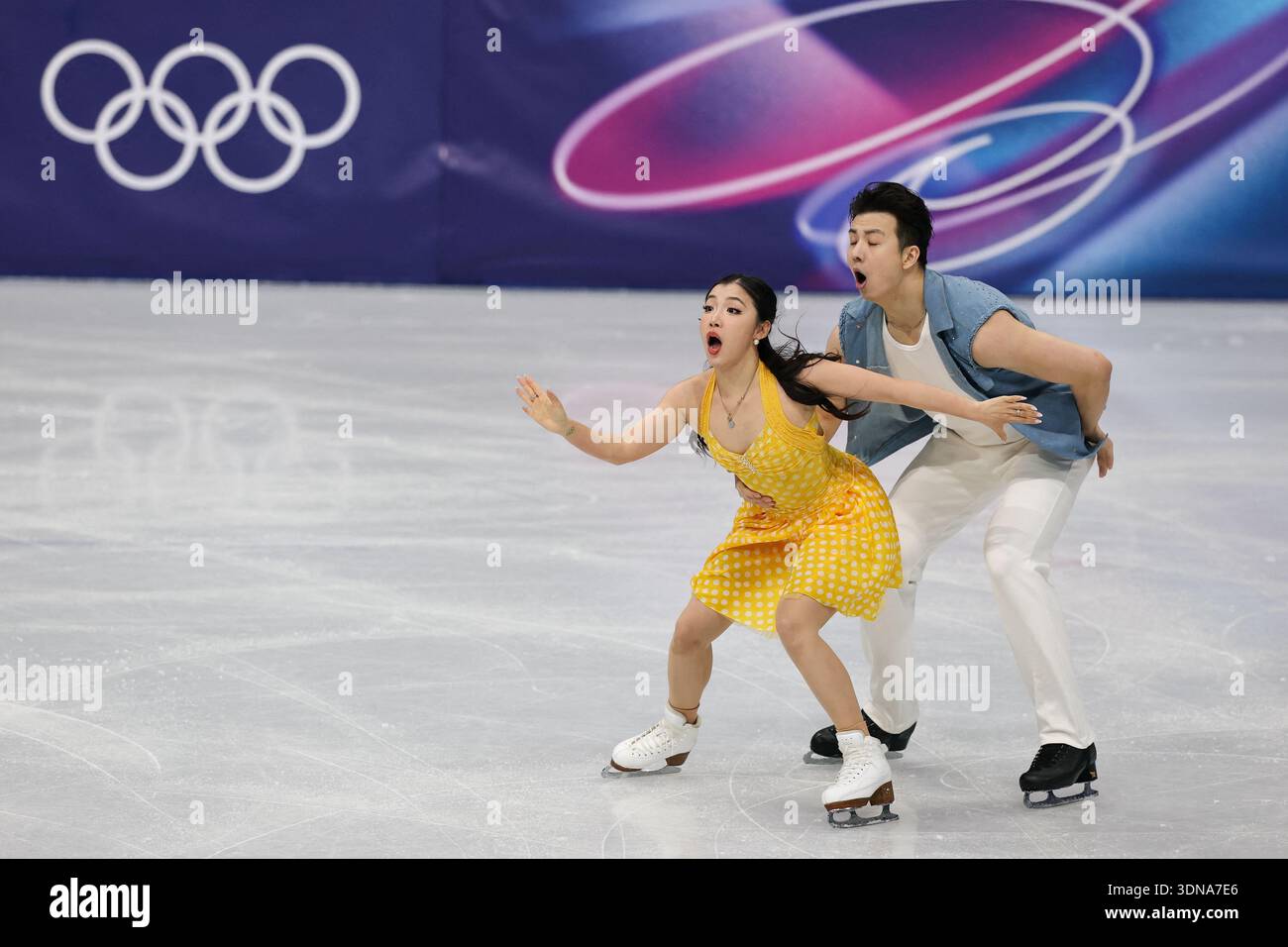 Liu Xinyu and Wang Shiyue of Team China compete in the figure skating ...