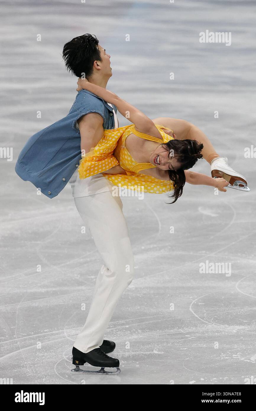 Liu Xinyu and Wang Shiyue of Team China compete in the figure skating ...