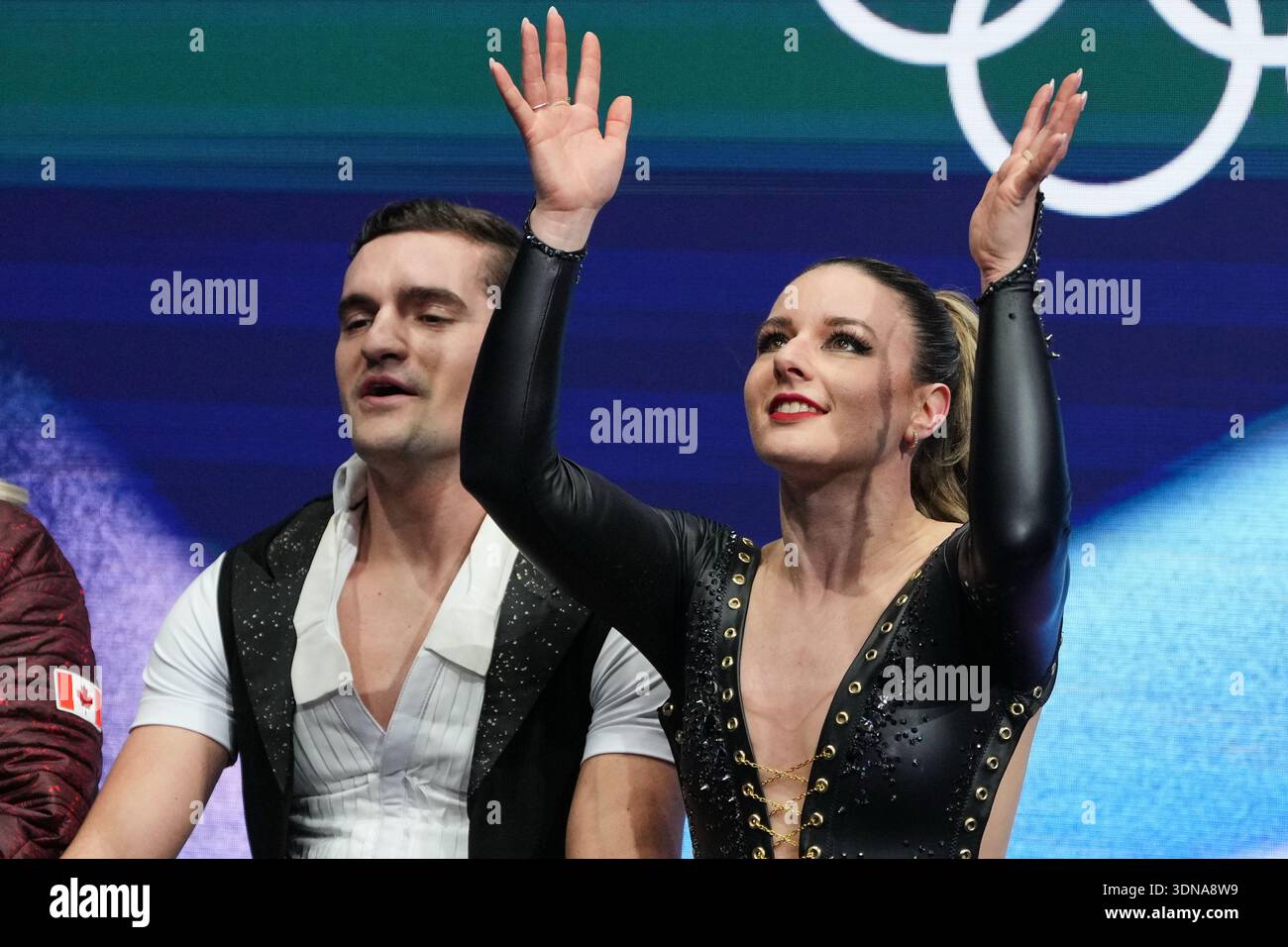 Marie-Jade Lauriault and Romain le Gac of Canada react to scores after ...