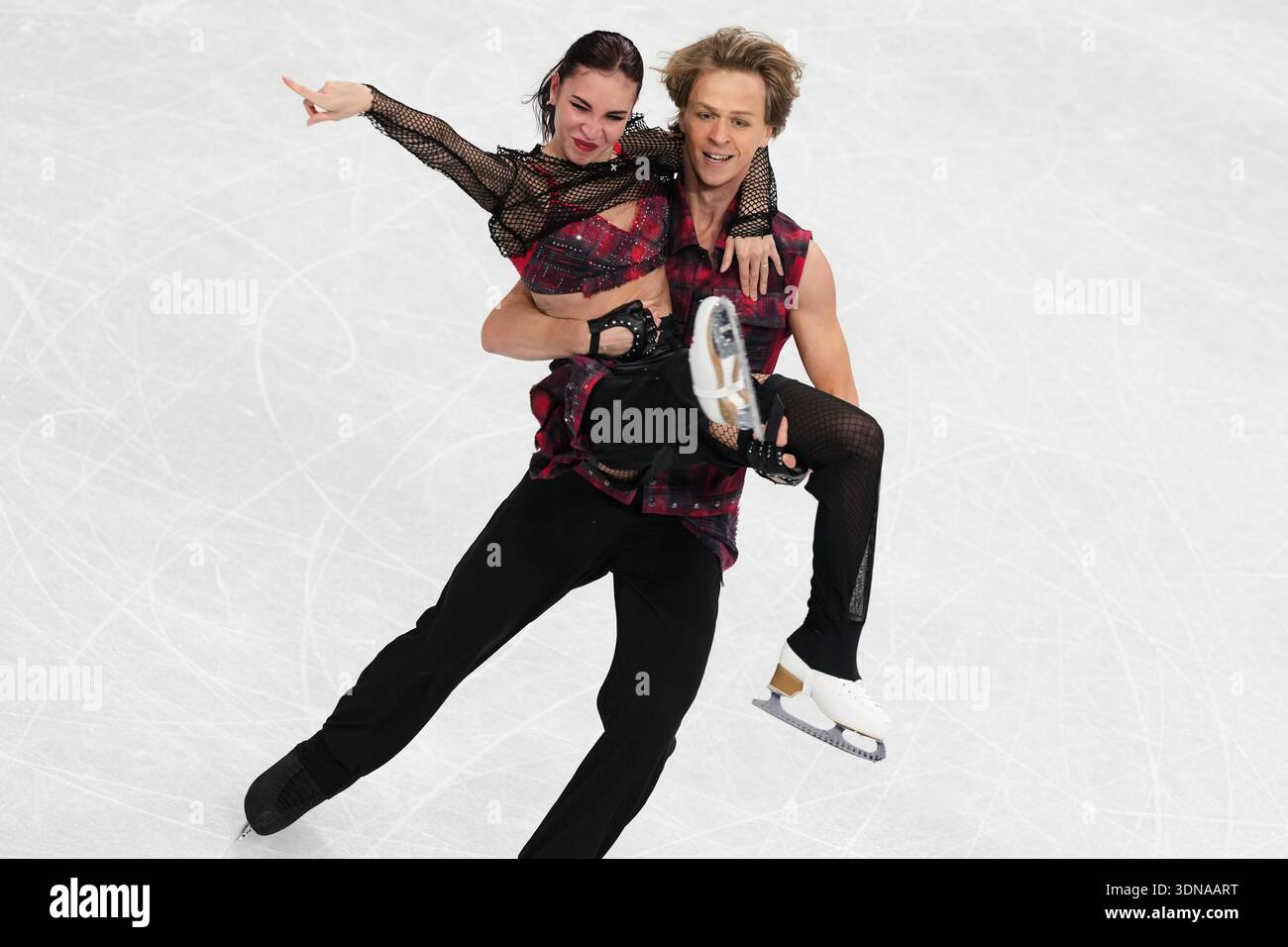 Diana Davis and Gleb Smolkin of Georgia compete during the rhythm dance ...