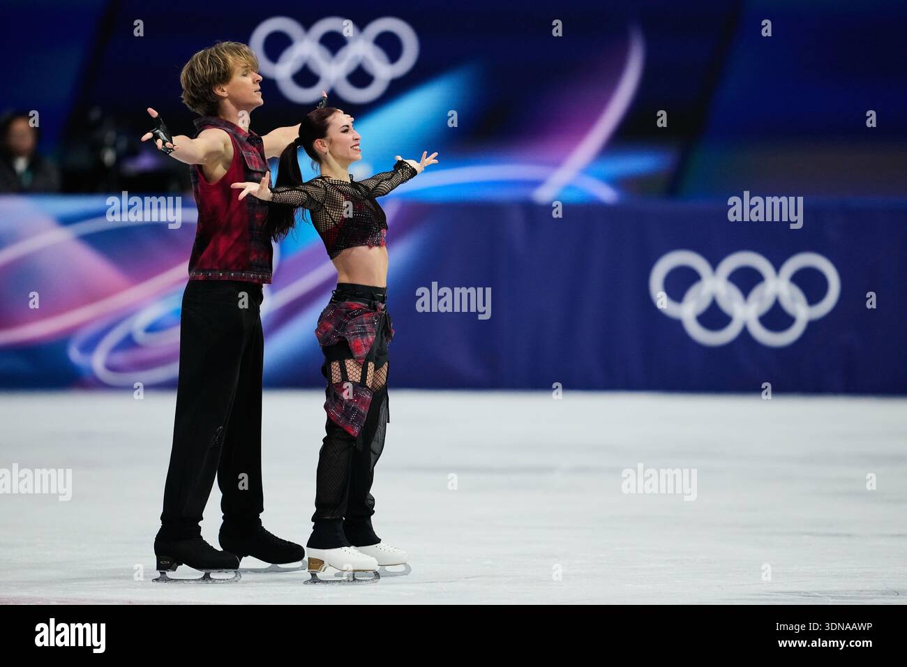 Diana Davis and Gleb Smolkin of Georgia compete during the rhythm dance ...
