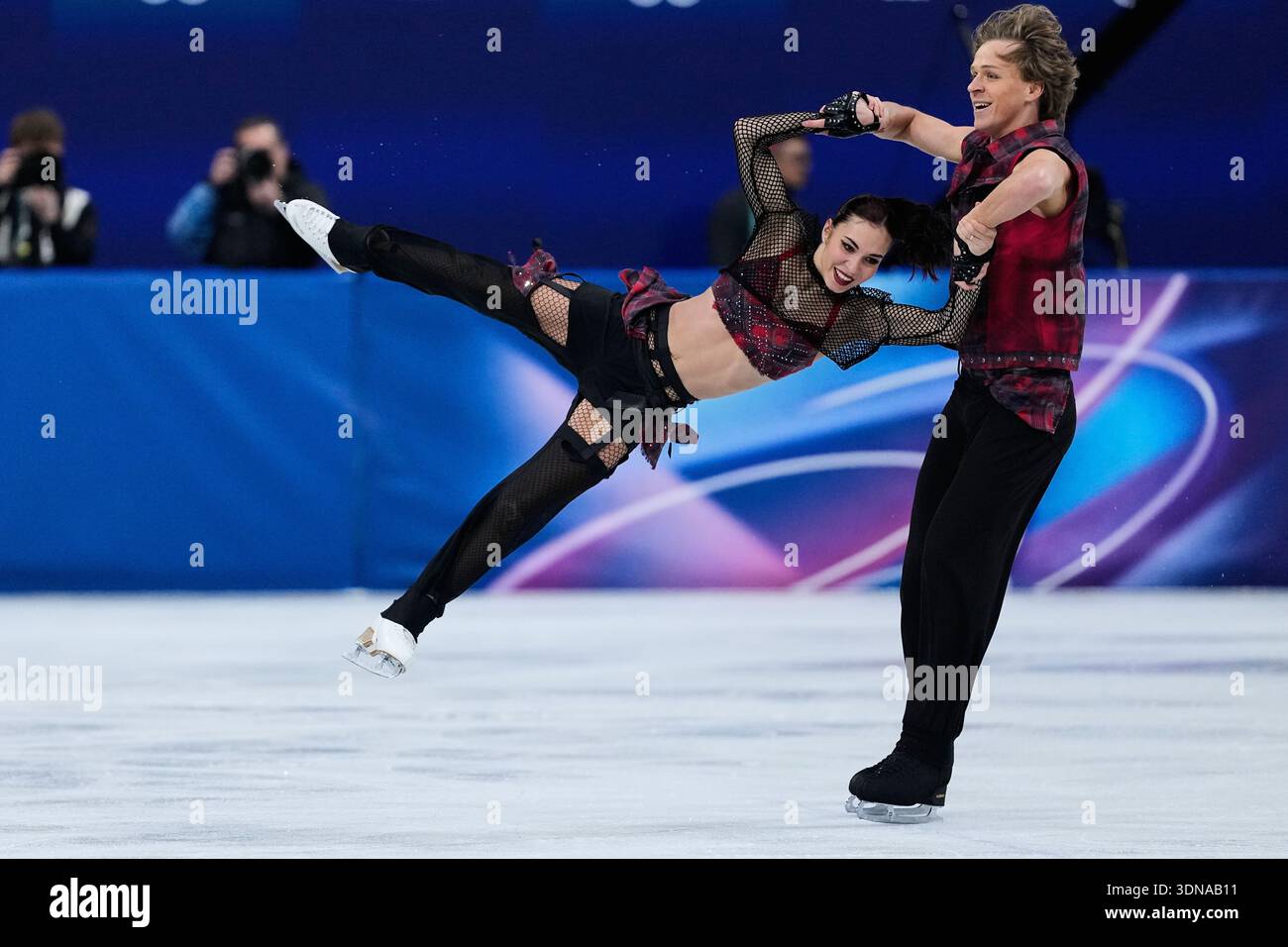 Diana Davis and Gleb Smolkin of Georgia compete during the rhythm dance ...