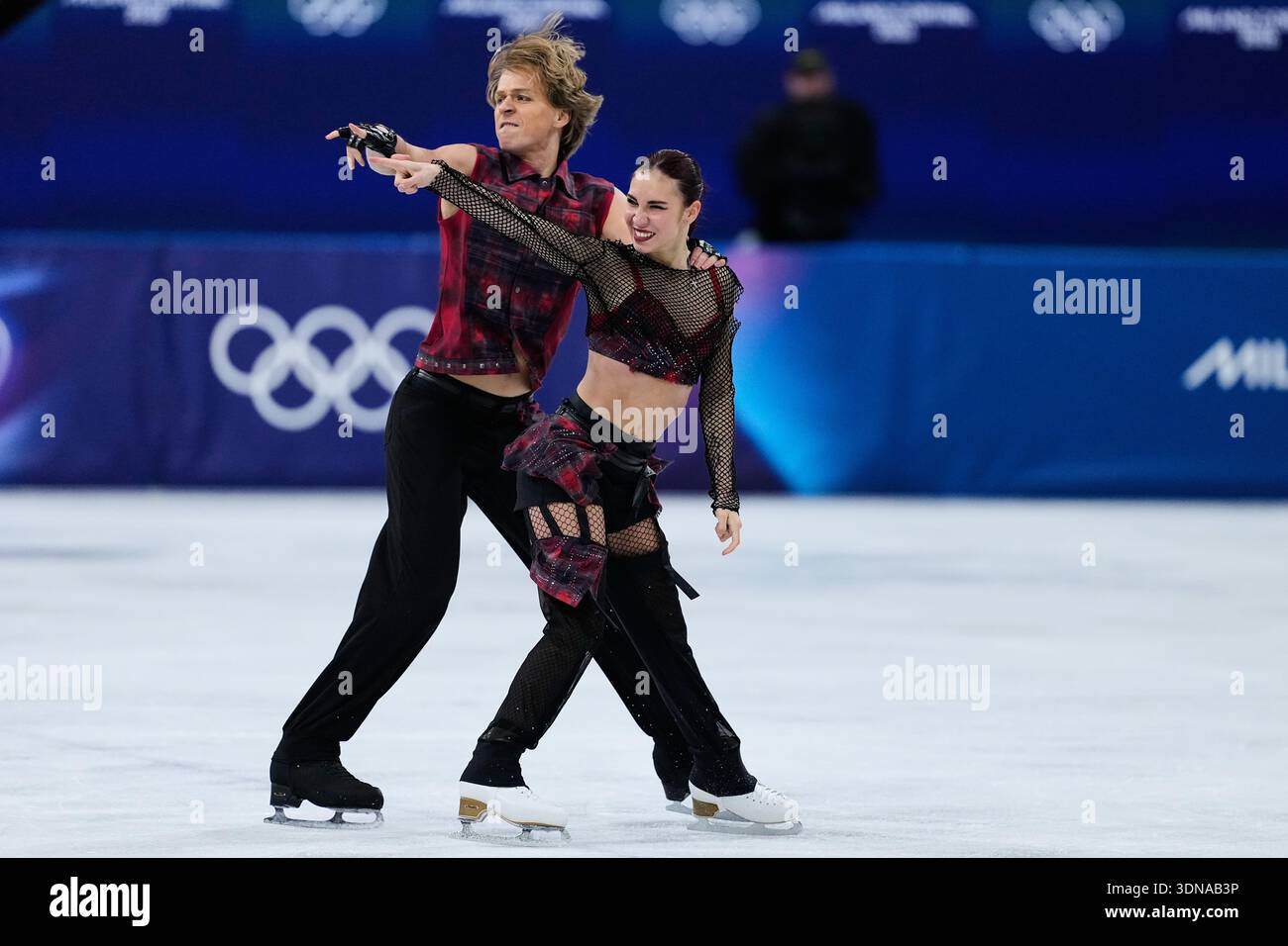 Diana Davis and Gleb Smolkin of Georgia compete during the rhythm dance ...
