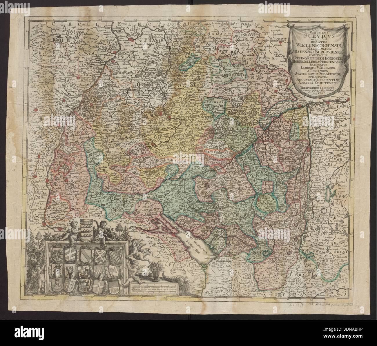 Detailed Map of the Swabian Circle of the Holy Roman Empire, Rome Map ...