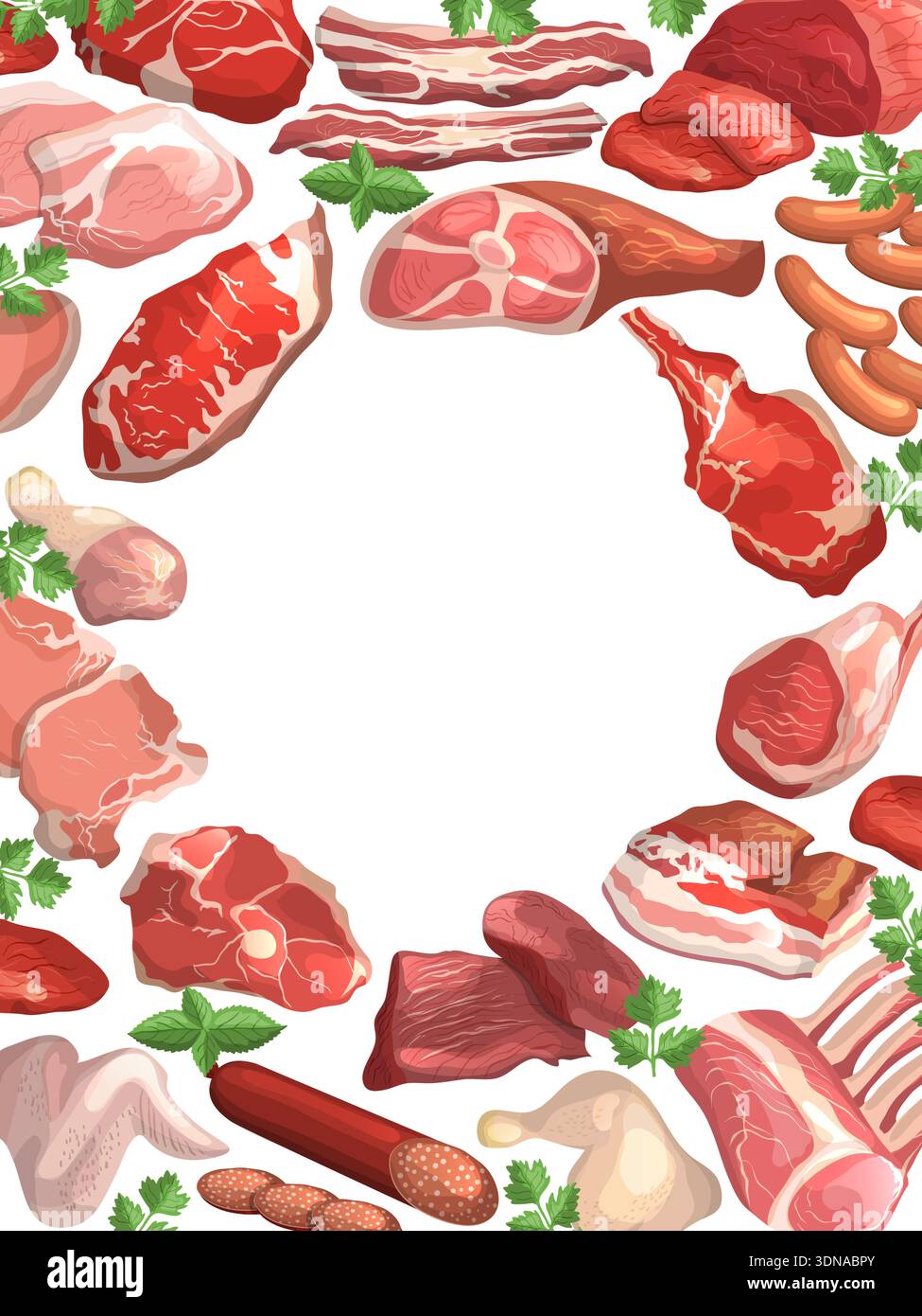 Butchery banner background template. Fresh meat frame Stock Vector ...