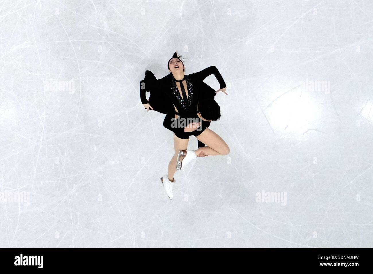 Hannah Lim and Ye Quan of South Korea compete during the rhythm dance ...