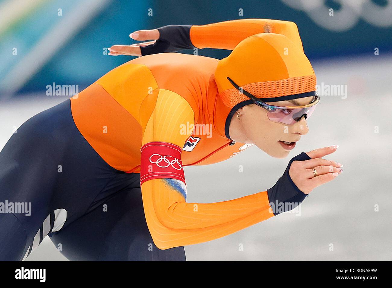 The Netherland's Femke Kok skates during her heat of the women's speed ...