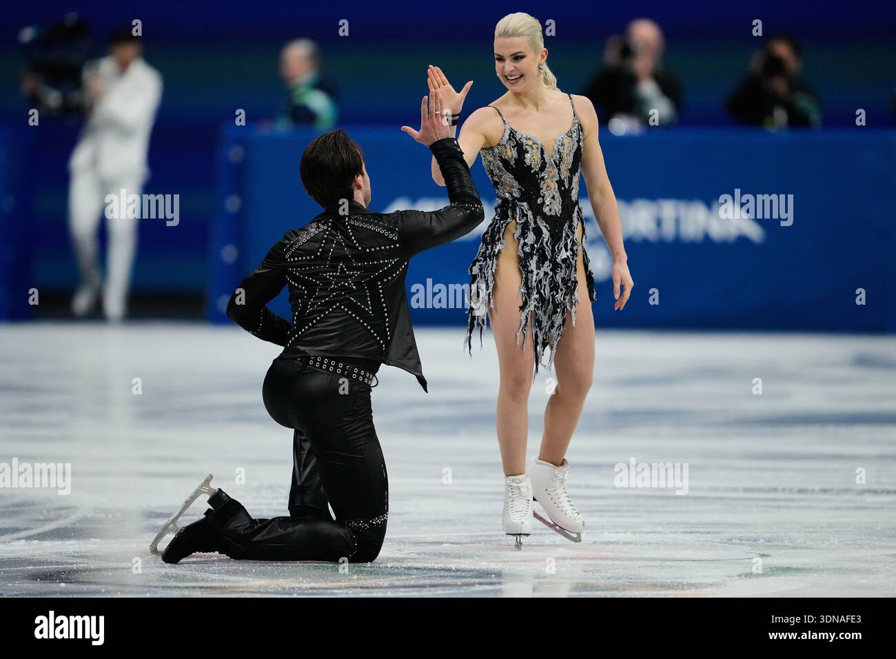 Olivia Smart and Tim Dieck of Spain compete during the rhythm dance in ...