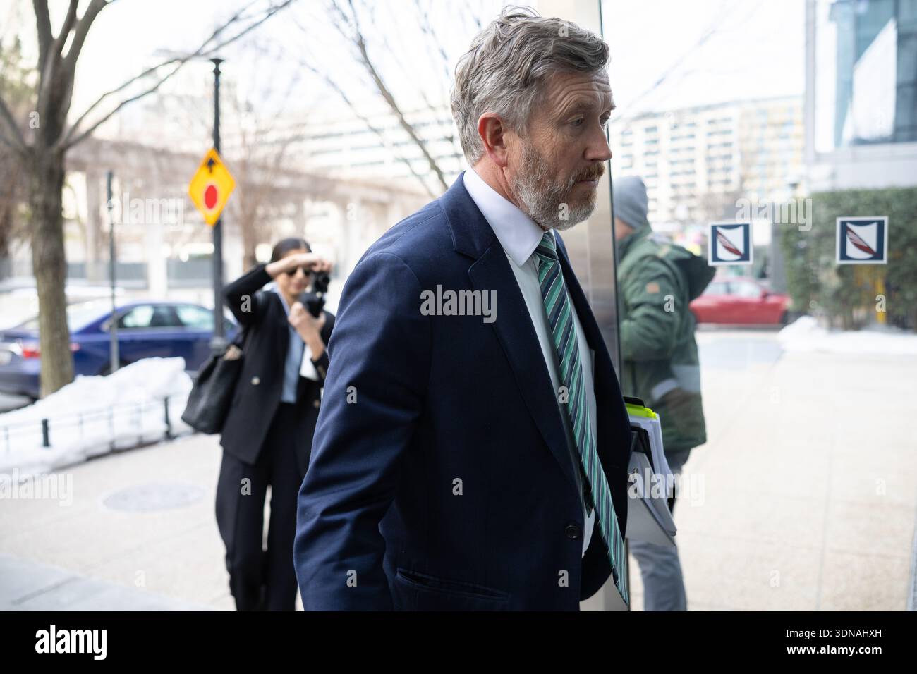 Rep. Thomas Massie (R-Ky.) arrives to view Epstein files at a ...