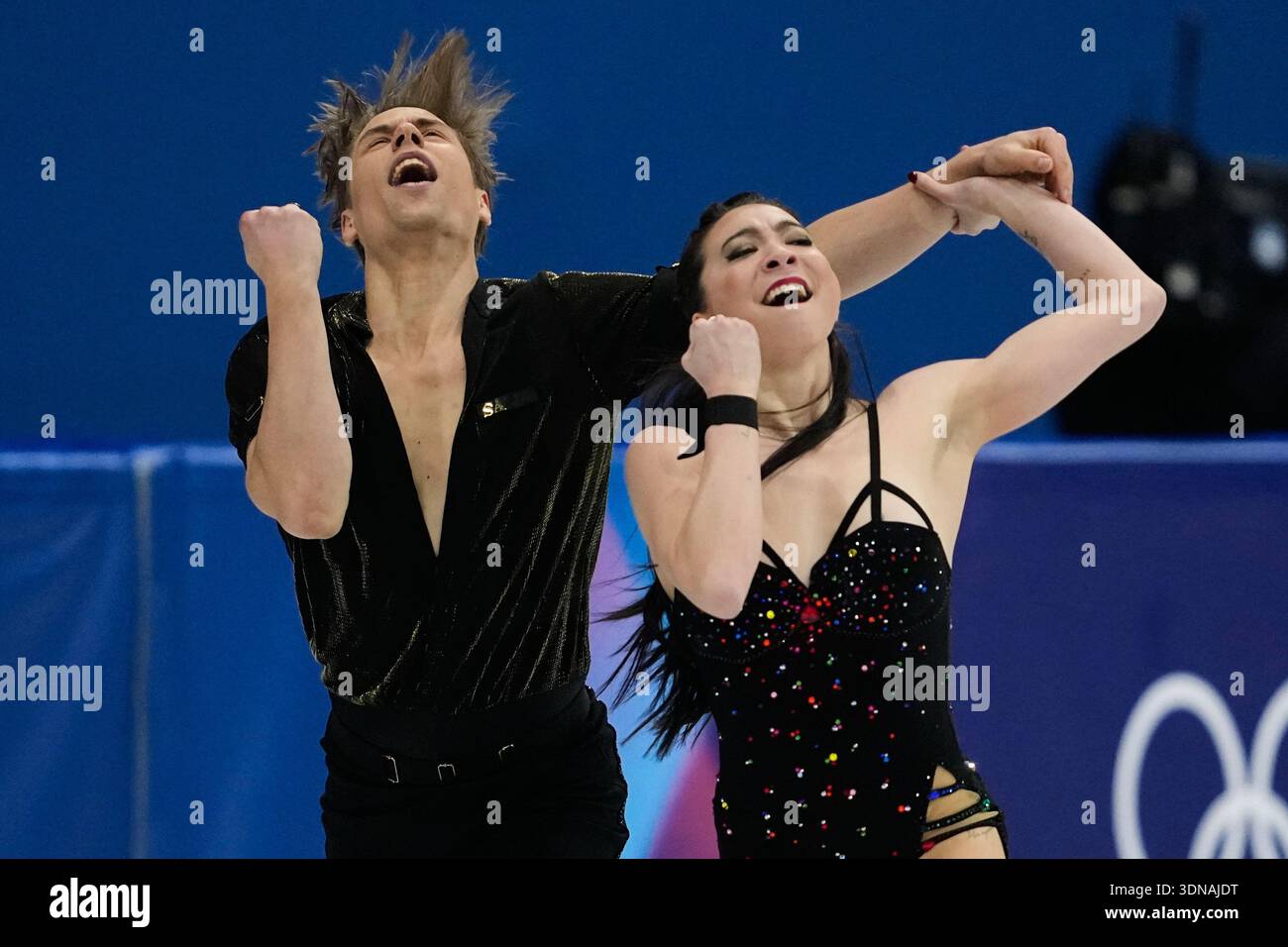 Allison Reed and Saulius Ambrulevicius of Lithuania compete during the ...