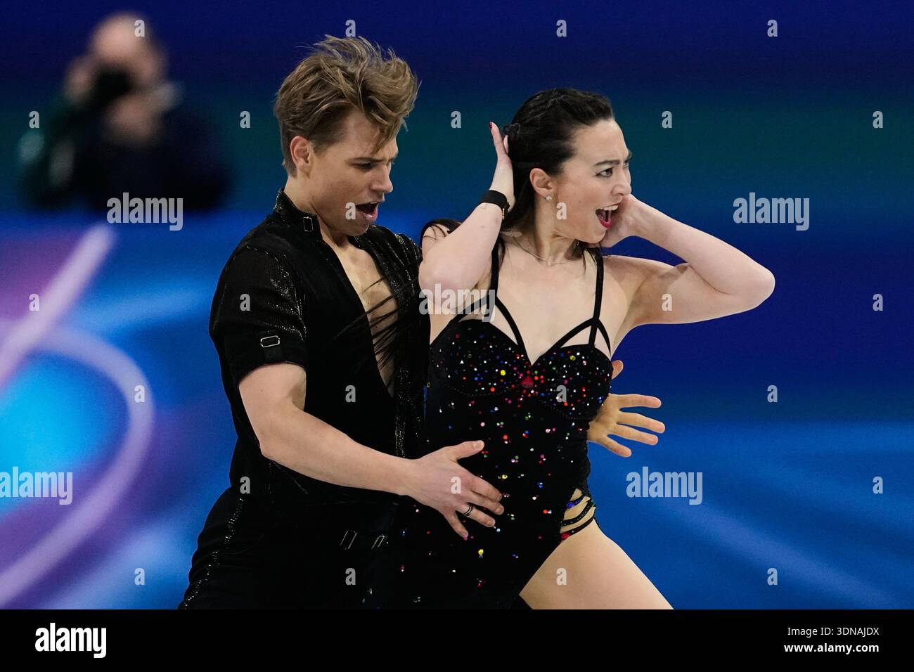 Allison Reed and Saulius Ambrulevicius of Lithuania compete during the ...