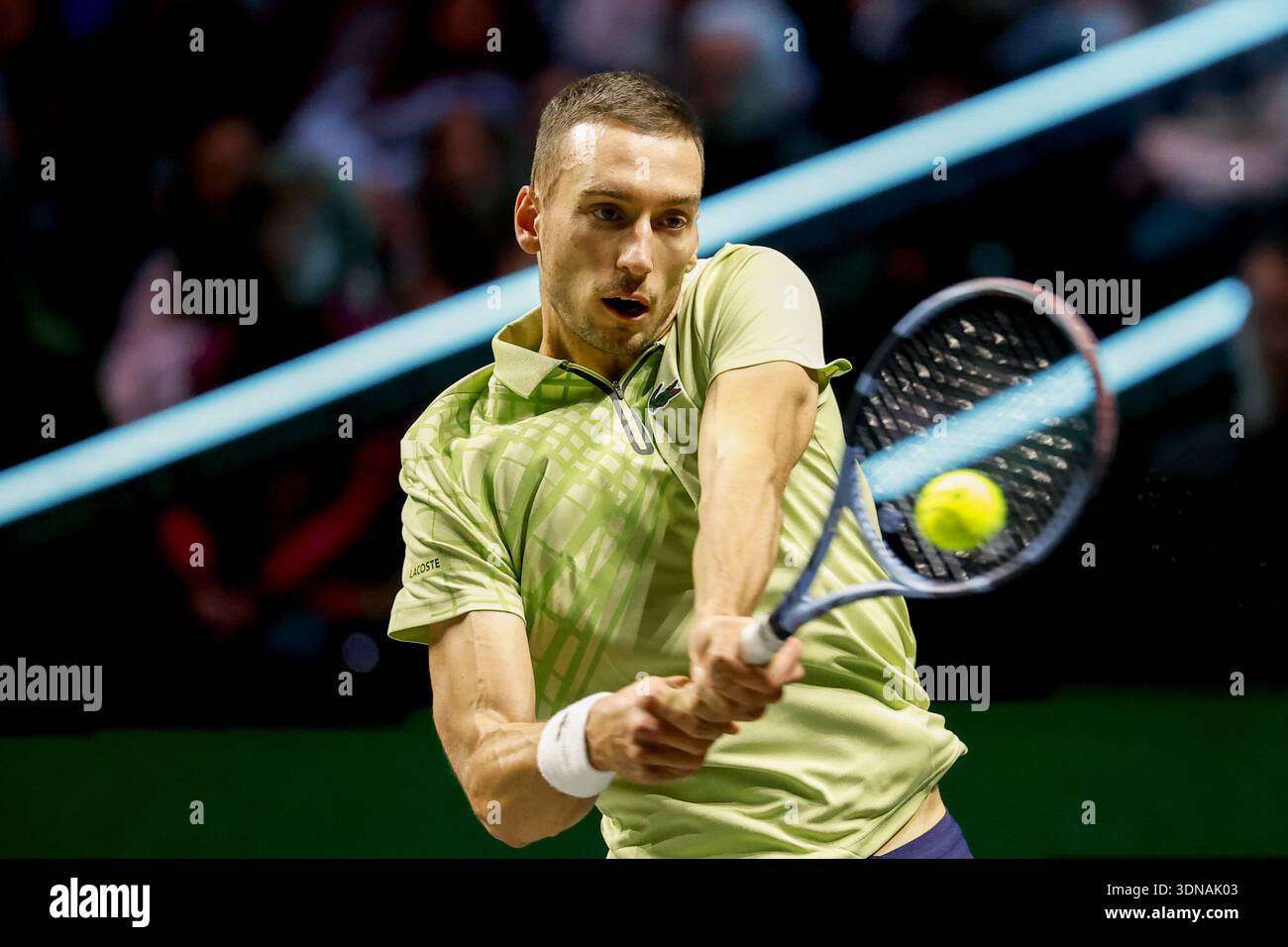 ROTTERDAM - Luka Pavlovic in action against Botic van de Zandschulp on ...